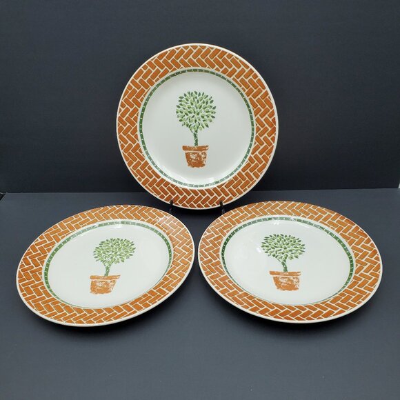 Pier 1 | Dining | Pier Topiary Tree Dinner Plates Brick Border ...
